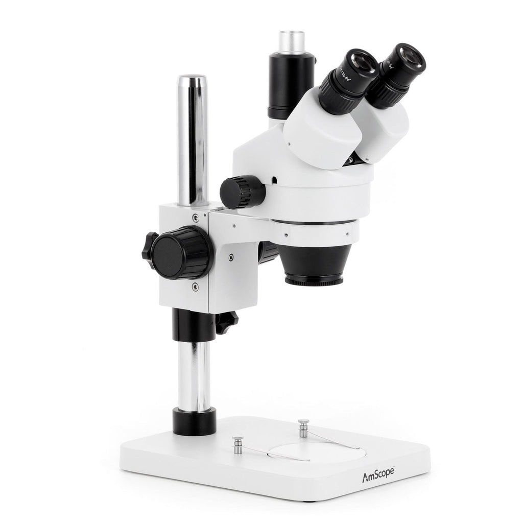 AmScope SM-1 Series Zoom Trinocular Stereo Microscope 7X-45X Magnifica – AmScope UK