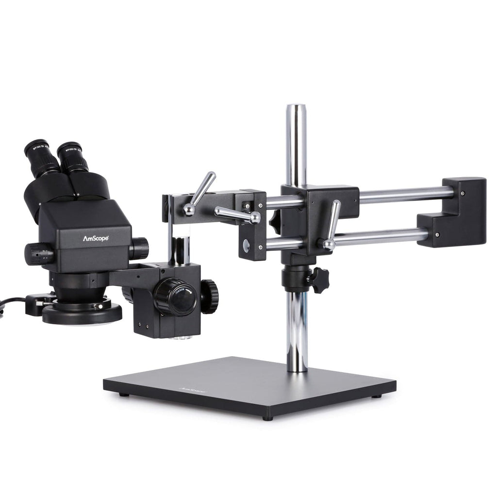 AmScope SM-4B Series Boom Stand Stereo Microscope 3.5X-90X Magnificati ...