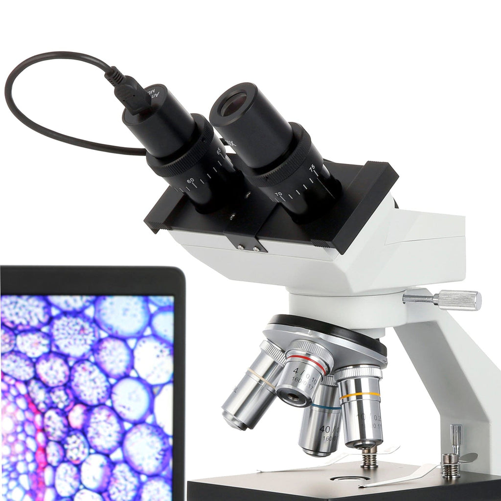AmScope B100 Series Biological Binocular Compound Microscope 40X-2000X ...