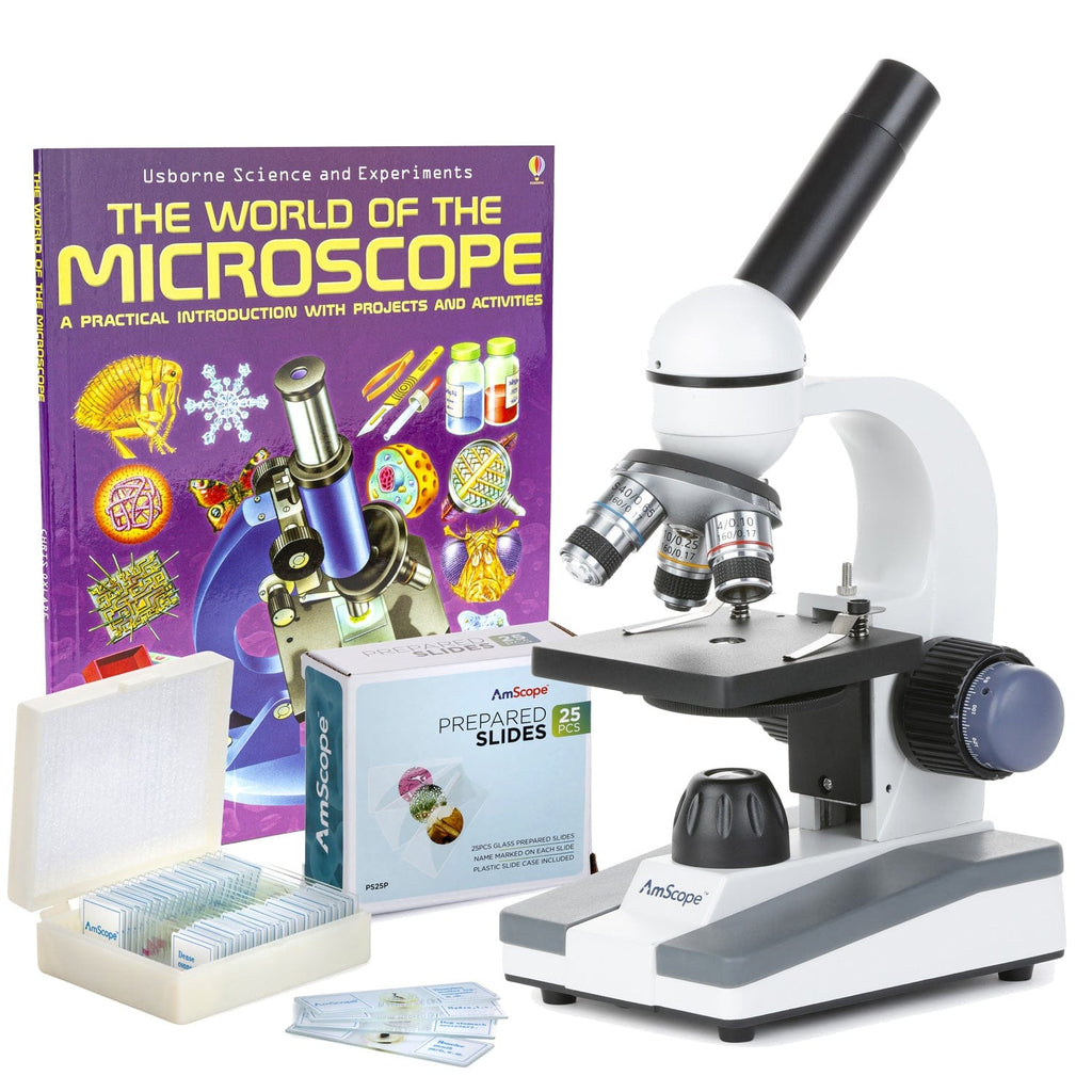 AmScope M150 Series Portable Student Monocular Compound Microscope 40X ...