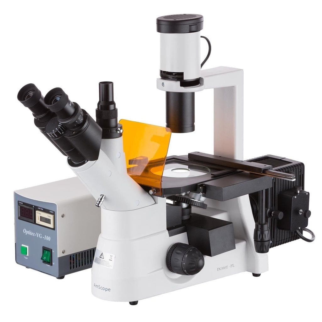 AmScope IN300 Series Inverted Phase-Contrast Biological EPI-Fluorescen ...