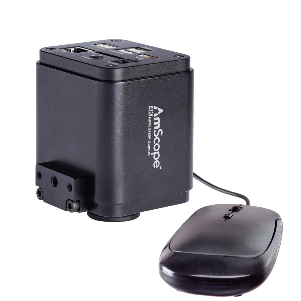 AmScope HD Series 4K 30fps 8MP HDMI, LAN, Wi-Fi Color CMOS C-mount Mic ...