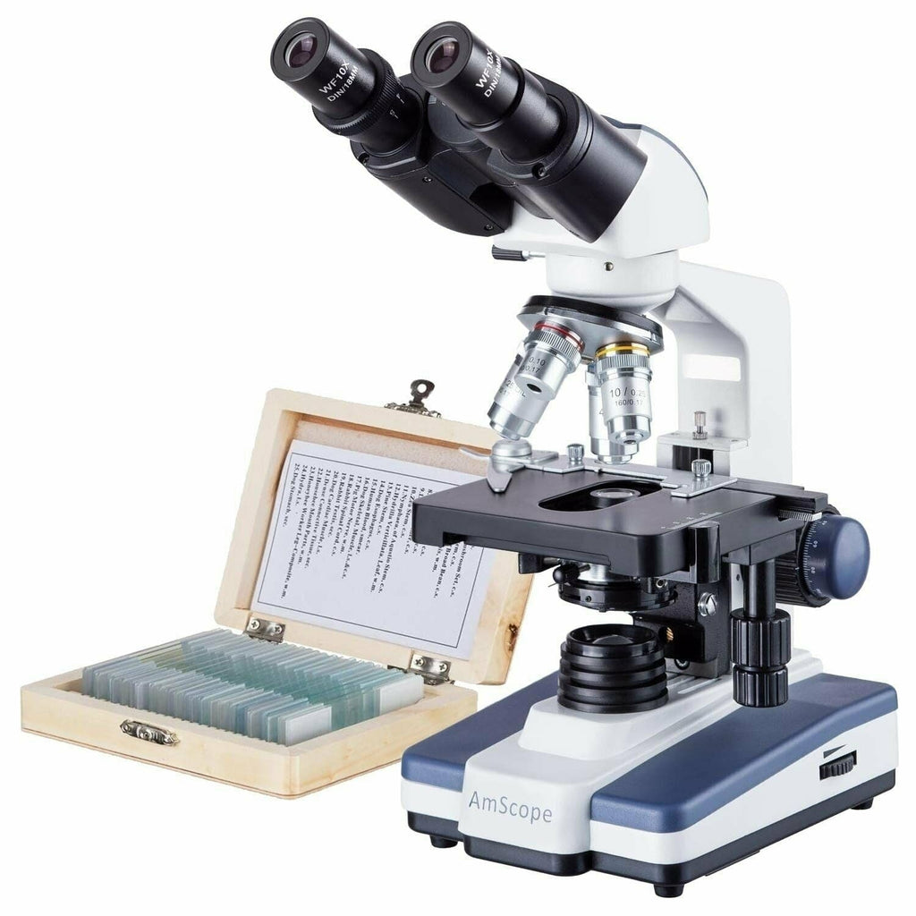AmScope B120 Series Binocular Compound Microscope 40X-2500X Magnificat ...