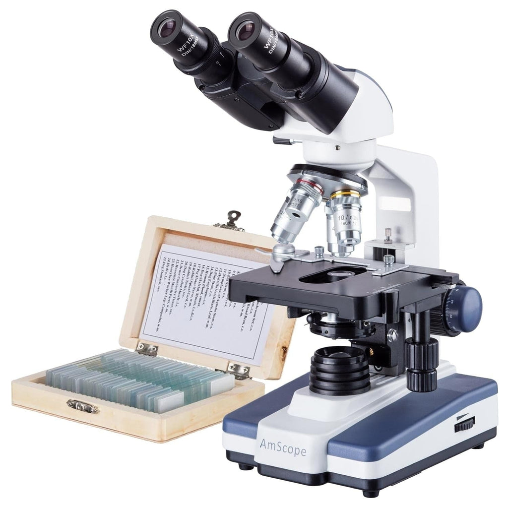 AmScope B120 Series Binocular Compound Microscope 40X-2000X Magnificat ...