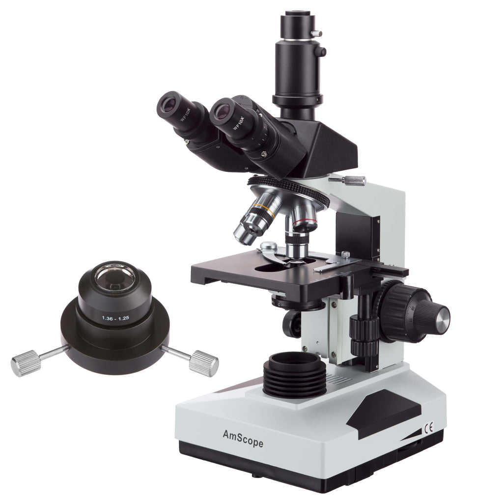 20W LED Simul-Focal Trinocular Darkfield Microscope w/Optional Digital ...