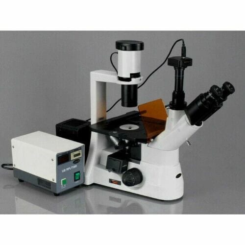 AmScope IN300 Series Inverted Phase-Contrast Biological EPI-Fluorescen ...