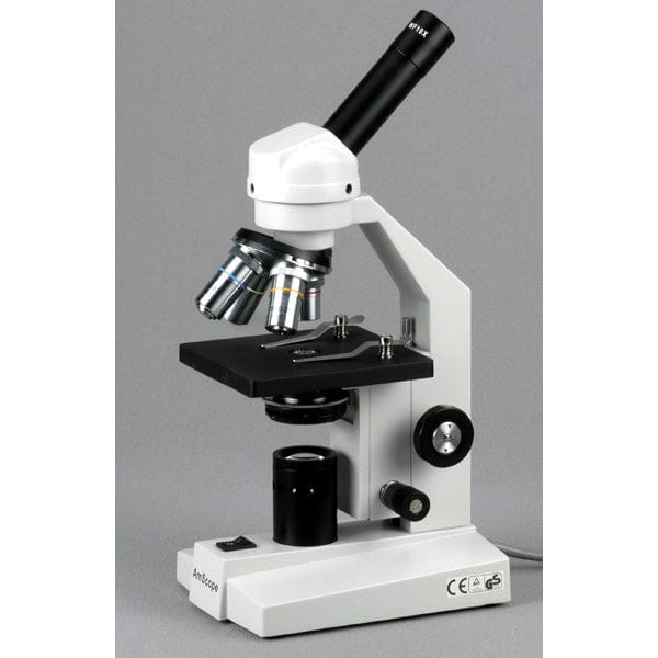 AmScope M500 Series Advanced Student Monocular Compound Microscope 40X ...