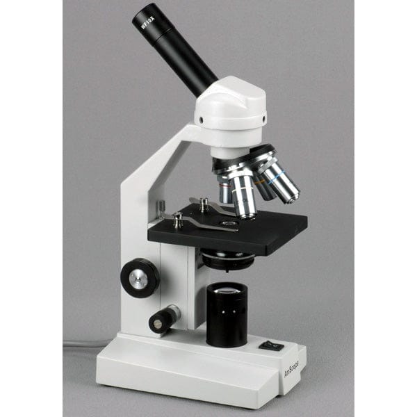 AmScope M500 Series Advanced Student Monocular Compound Microscope 40X ...