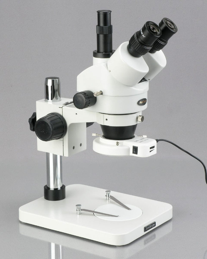 AmScope SM-1T Series Trinocular Zoom Stereo Microscope 7X-45X Magnific ...