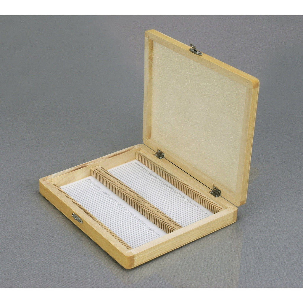 AmScope Microscope Slide Wooden Box (100 Slide Capacity) – AmScope UK