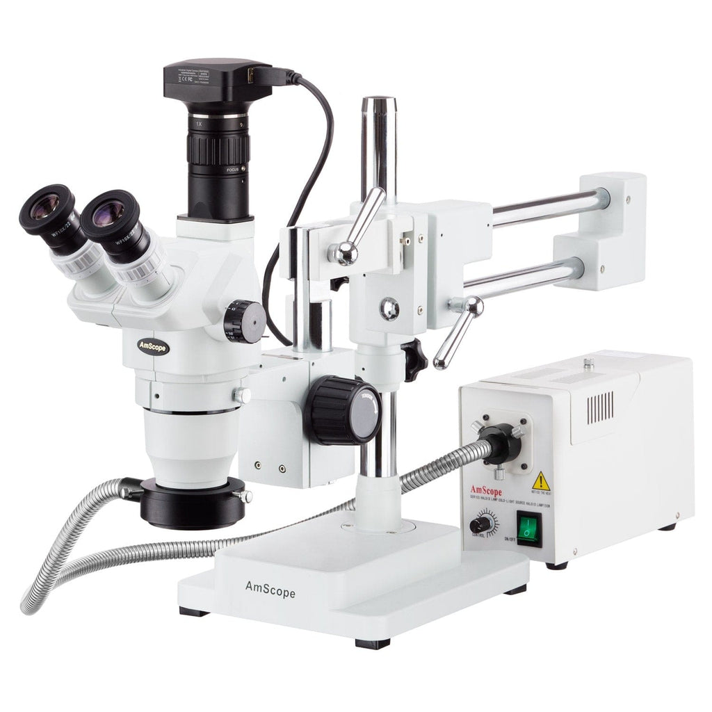 AmScope ZM-4T Series Trinocular Zoom Stereo Microscope 2x-225x Magnifi ...