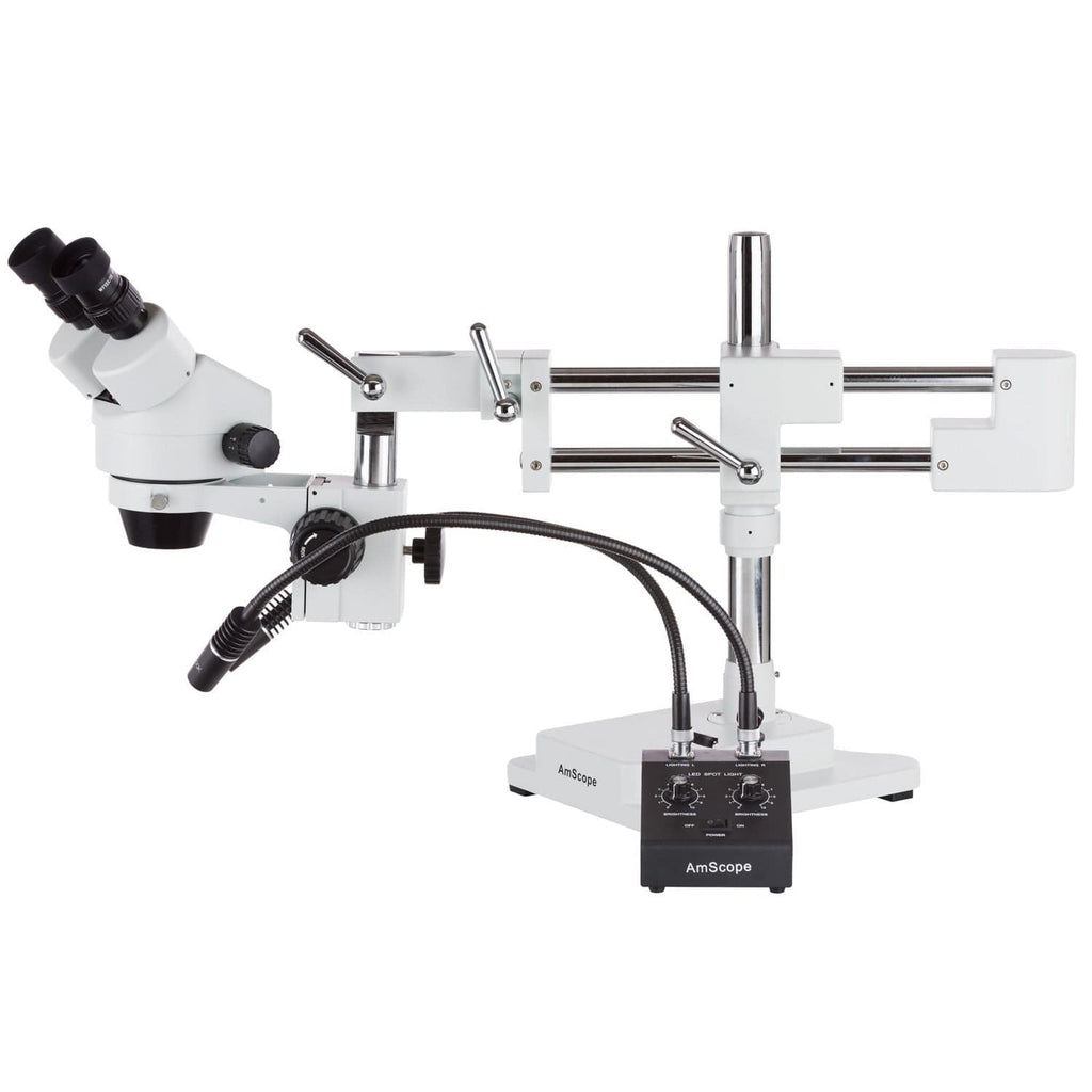 AmScope Powerful 6W LED Dual Gooseneck and Ring Light Illuminator for ...